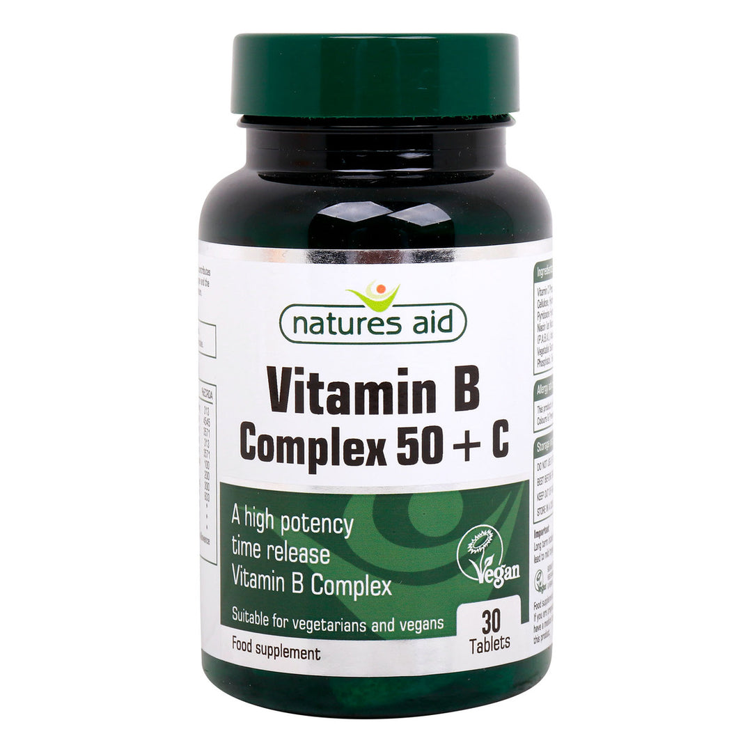 Natures Aid Vitamin B Complex 50 + Vitamin C Tablets | Kulud Pharmacy