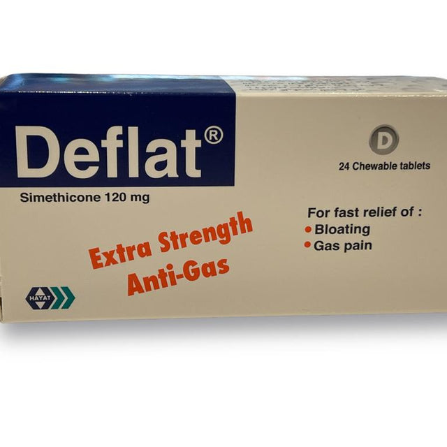 Deflat, Chewable Tablets, For Bloating & Gases, 120 Mg,- 24 Tablets ...