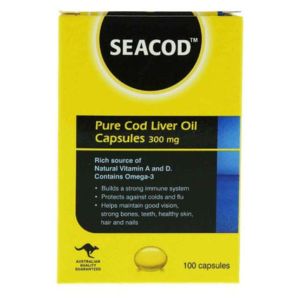Seacod Cod Liver Soft Gelattin Capsule 300 Mg 100 PC | Kulud Pharmacy