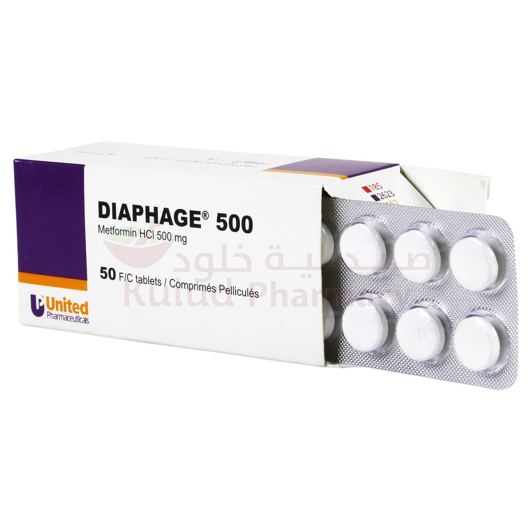 Diaphage Tablet 500 Mg 50 PC | Kulud Pharmacy