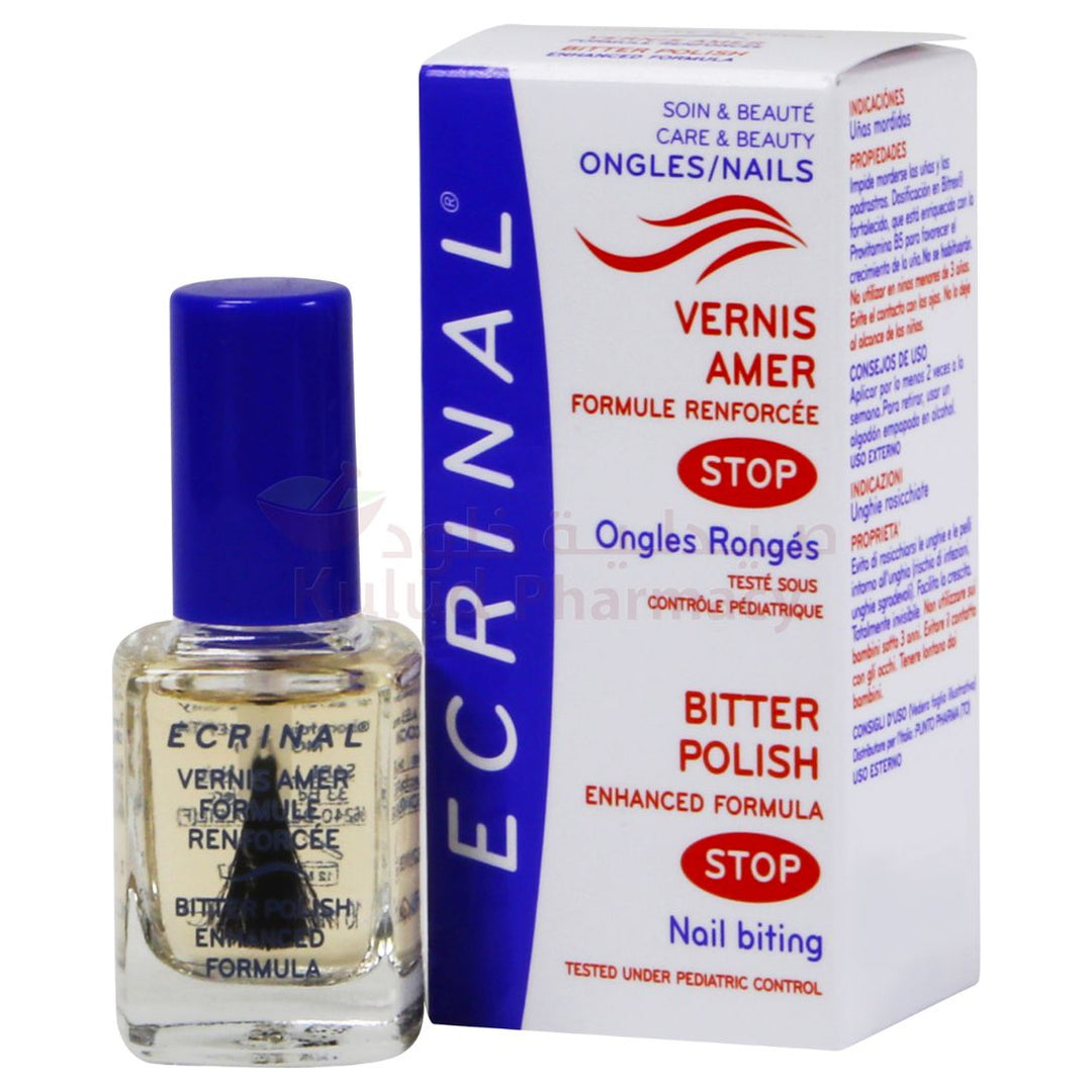 Ecrinal Stop Nail Biting Nail Polish 10 ML | Kulud Pharmacy