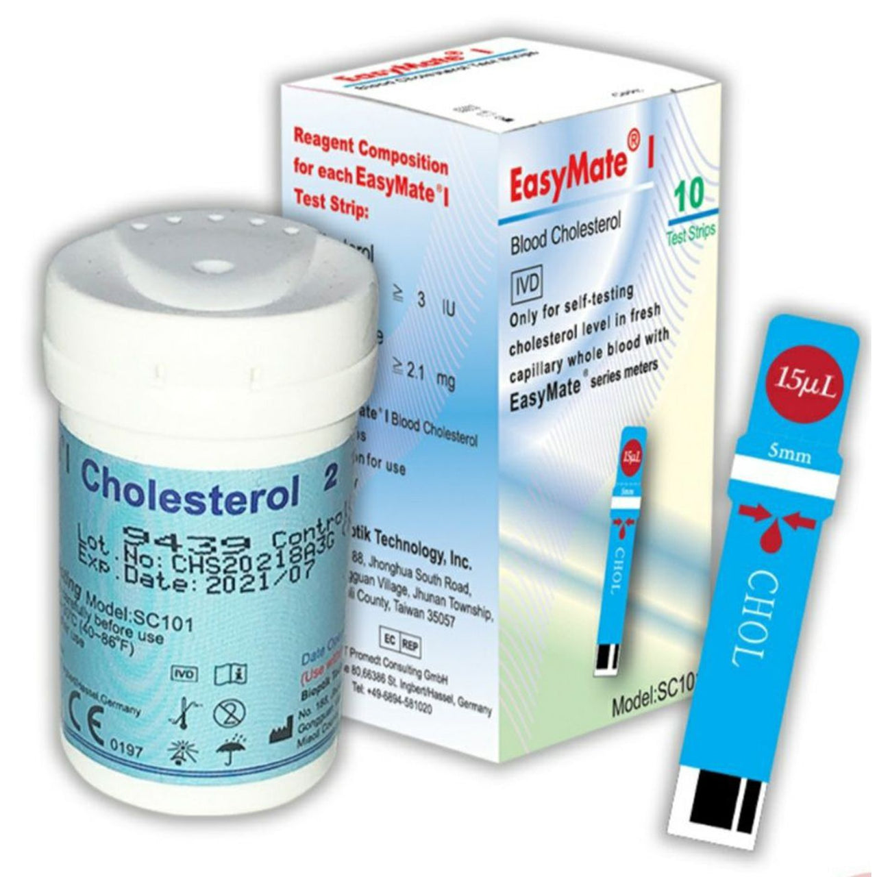 Easymate Blood Cholesterol Strips 10 PC | Kulud Pharmacy