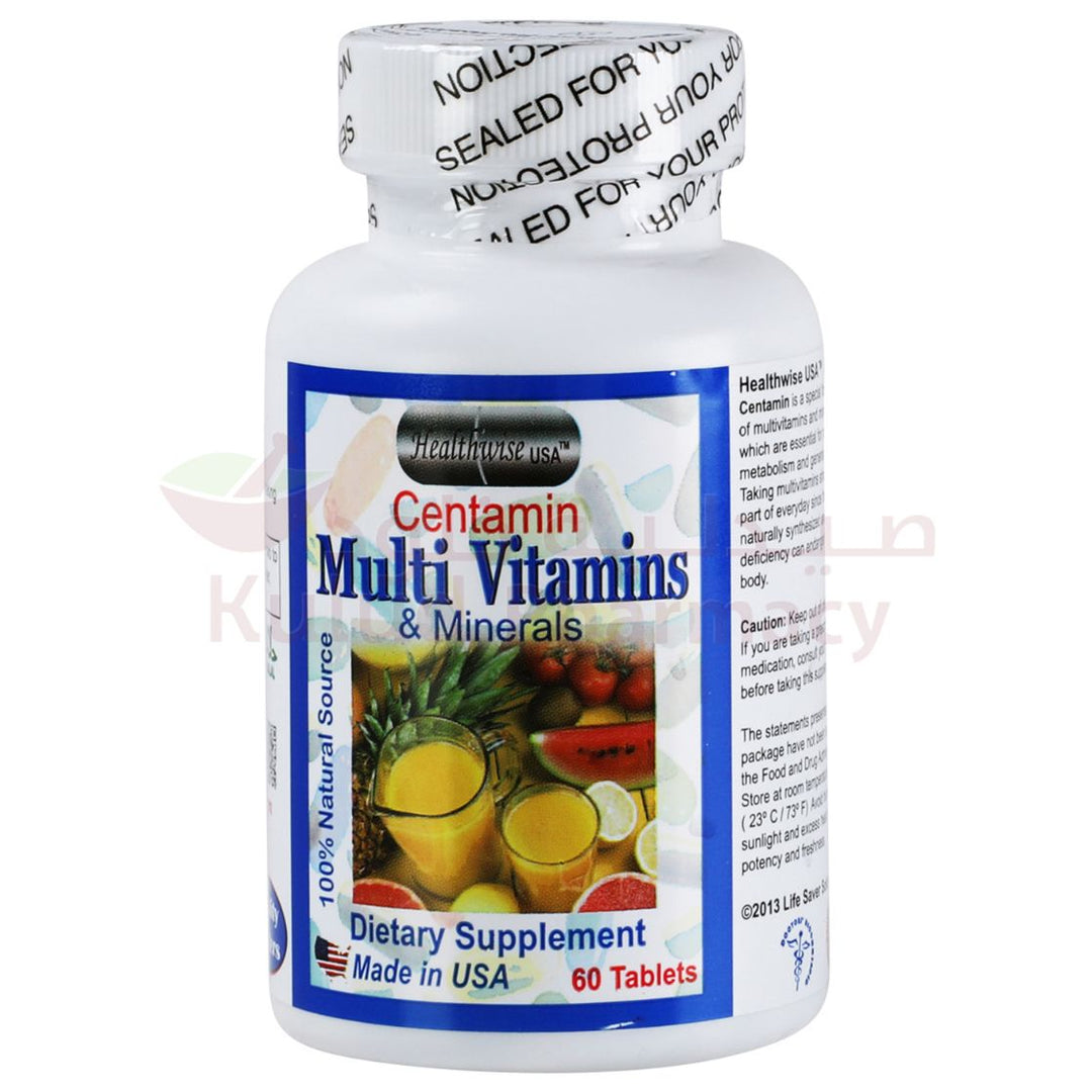 Healthwise Centamin Multi Vitamin Tablet 60 PC | Kulud Pharmacy