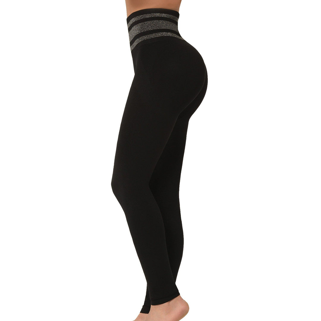 Sankom Patent Posture Yoga Pants Black And Silver Small/Medium Support ...