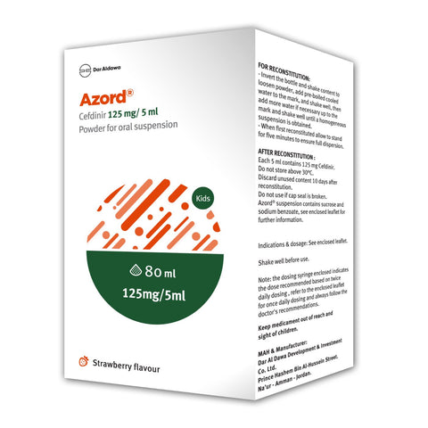 Azord Powder For Oral Suspension 125 Mg 80 ML | Kulud Pharmacy