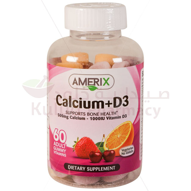 Amerix Calcium & Vitamin D3 Gummy 60 PC | Kulud Pharmacy