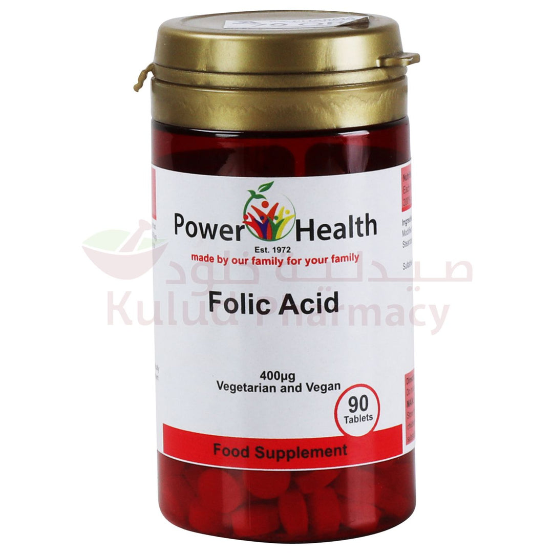 Power Health Folic Acid Tablet 400 Mcg 90 PC | Kulud Pharmacy