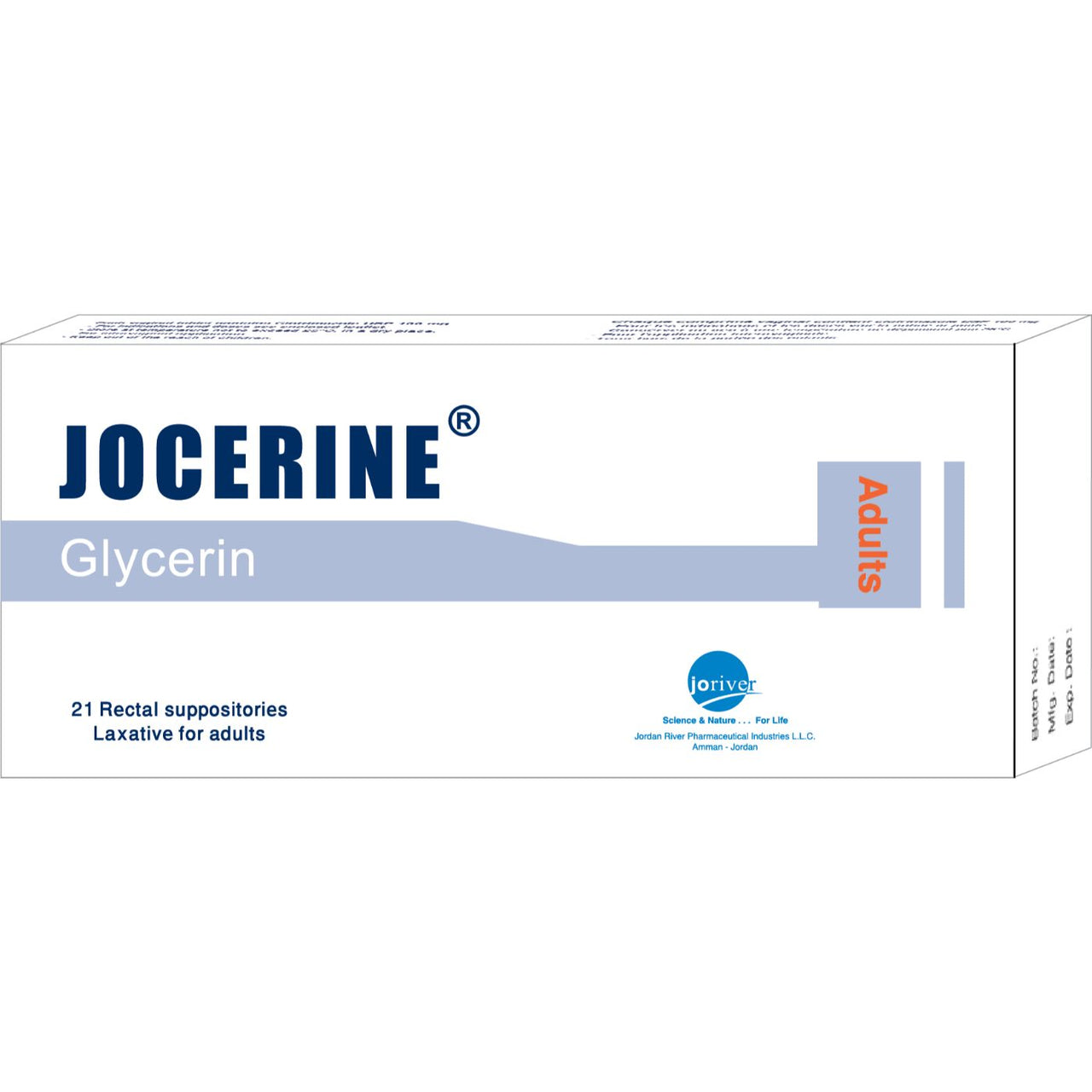 Jocerine Adult Suppository 21 PC | Kulud Pharmacy