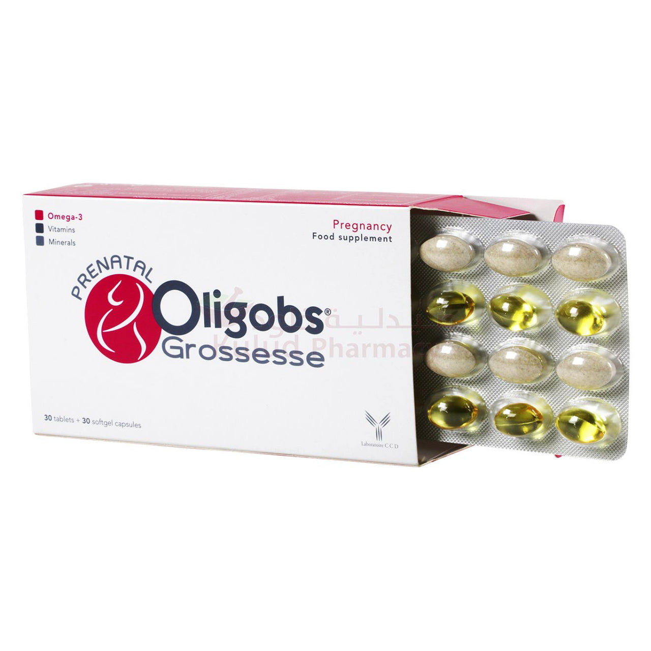 Oligobs Prenatal Omega-3 30 Tablets + 30 Softgel Caps Soft Gelattin ...