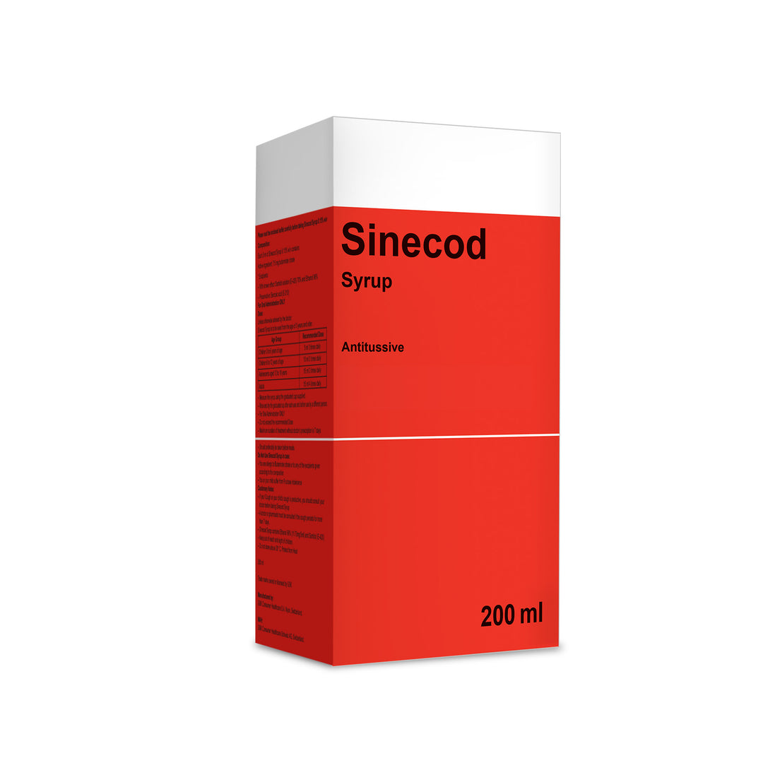 Sinecod Syrup for dry cough -200Ml | Kulud Pharmacy