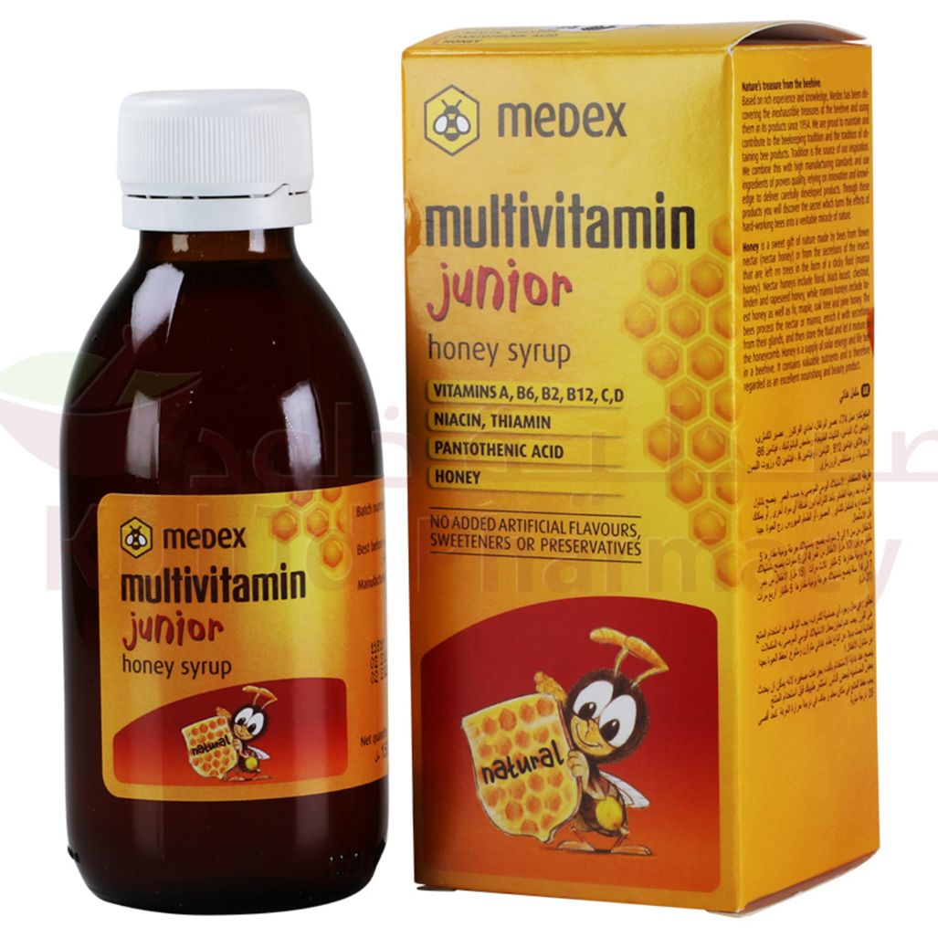 Medex Multivitamins Junior Honey Syrup 150 ML | Kulud Pharmacy