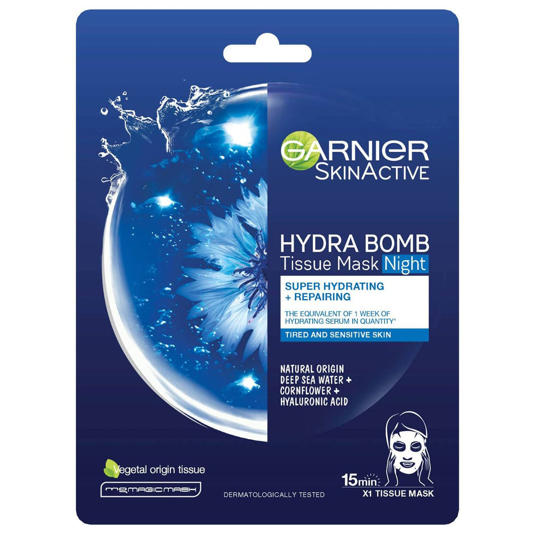 Garnier Hydra Bomb Night Tissue Face Mask 32 GM | Kulud Pharmacy