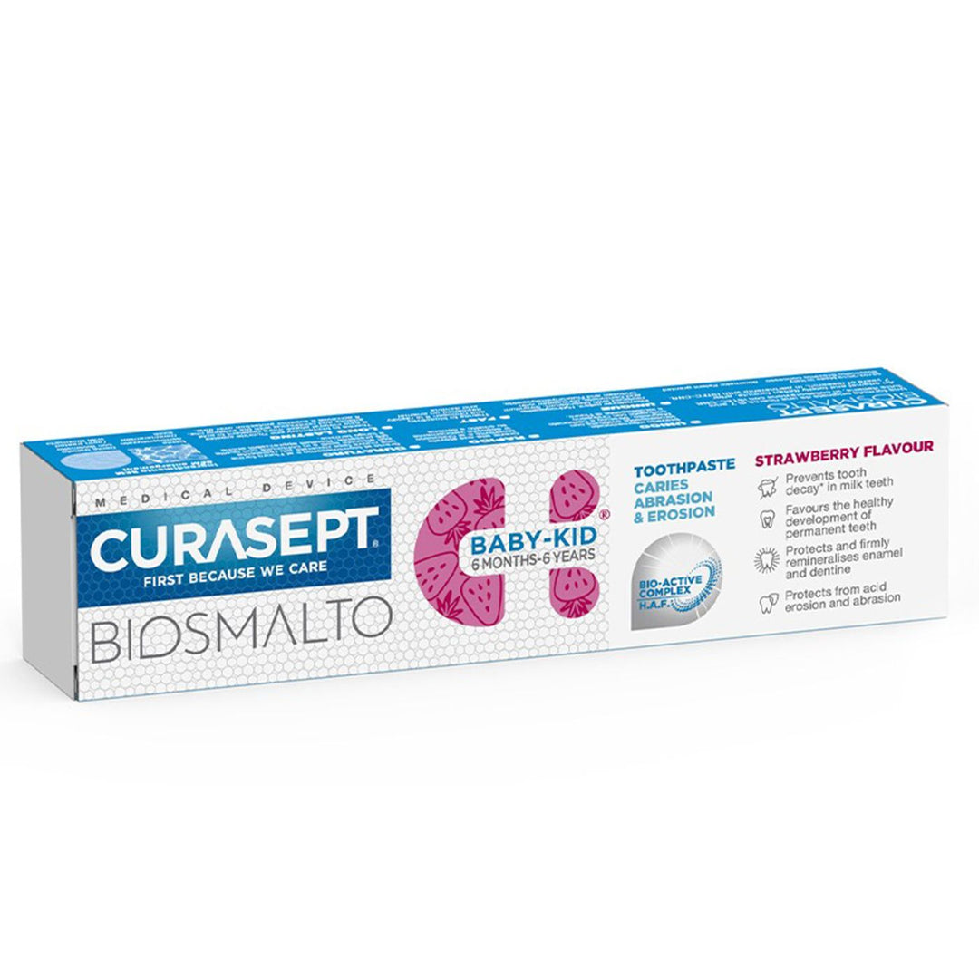 Curasept Biosmalto Caries Baby-Kid Strawberry Toothpaste 50 ML | Kulud ...