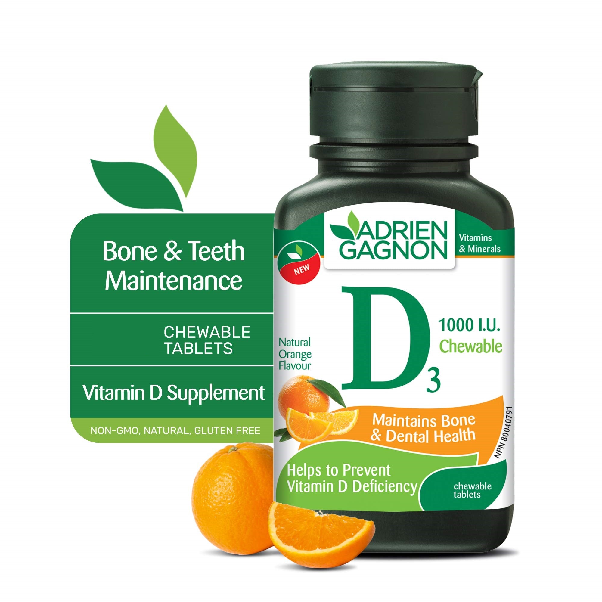 Adrien Gagnon Vitamin D Tablet 1000 I.U 30 Tab | Kulud Pharmacy