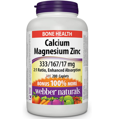 Webber Naturals Calcium Magnesium Zinc Caplet 200 CAP | Kulud Pharmacy