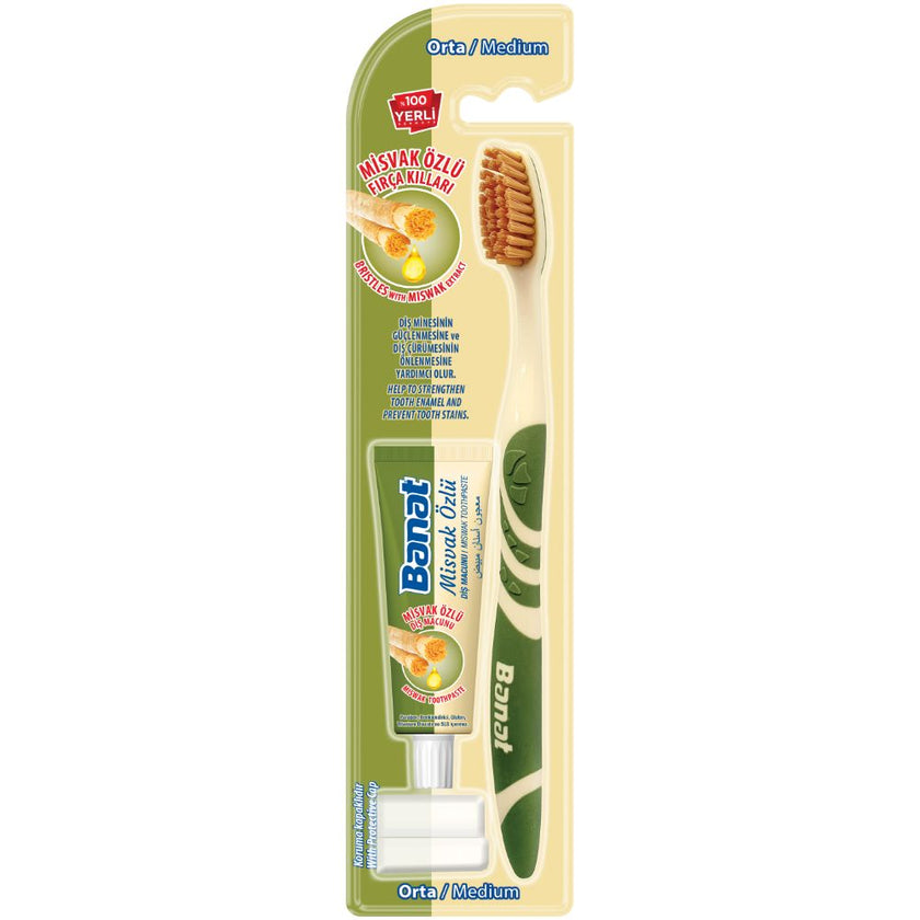 Banat Misvak Toothbrush With Toothpaste 15ML | Kulud Pharmacy