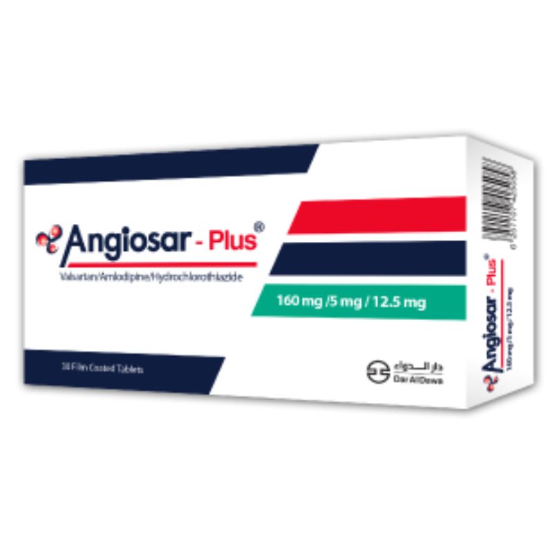 Angiosar Plus 160/5/12.5 Film Coated Tablets 30S 30TAB | Kulud Pharmacy