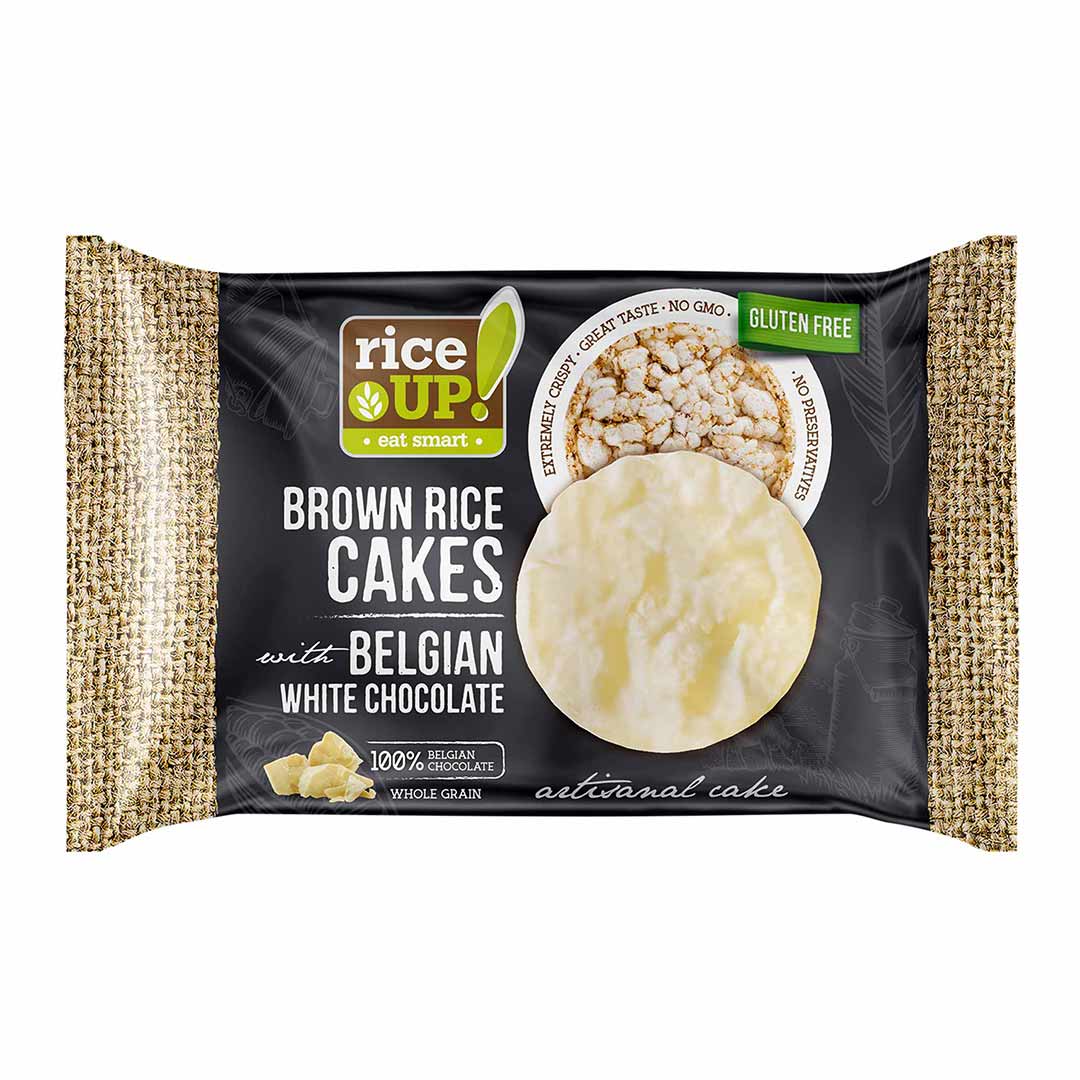 Rice Up Brown Rice Cakes Belgian White Chocolate 30G | Kulud Pharmacy