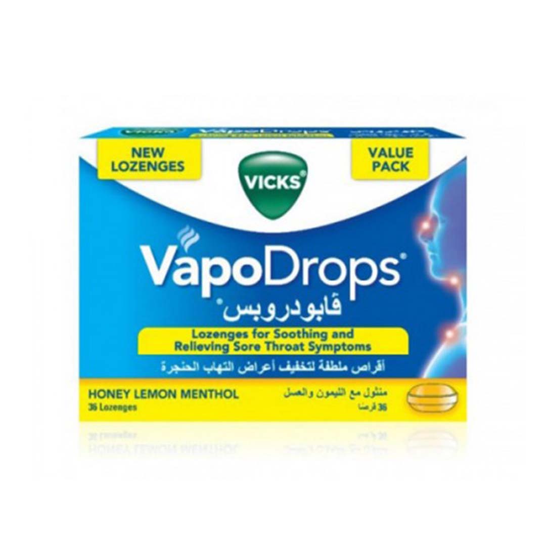 Vicks Vapodrops Honey Lemon Menthol - 36 Lozenges | Kulud Pharmacy