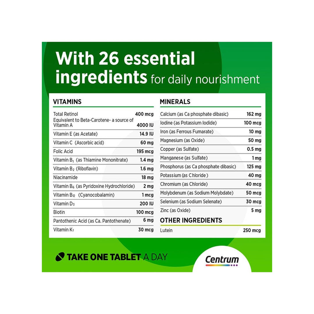 Centrum Adults Tablets 30’s | Kulud Pharmacy