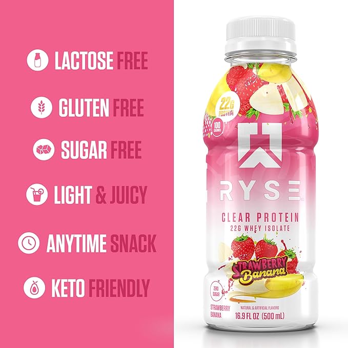 Ryse Clear Protein Strawberry Banana 500Ml | Kulud Pharmacy