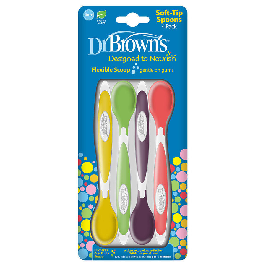 Soft-Tip Spoon, 6-Pack (2 Yellow, 2 Purple, 1 Green, 1 Red) | Kulud ...